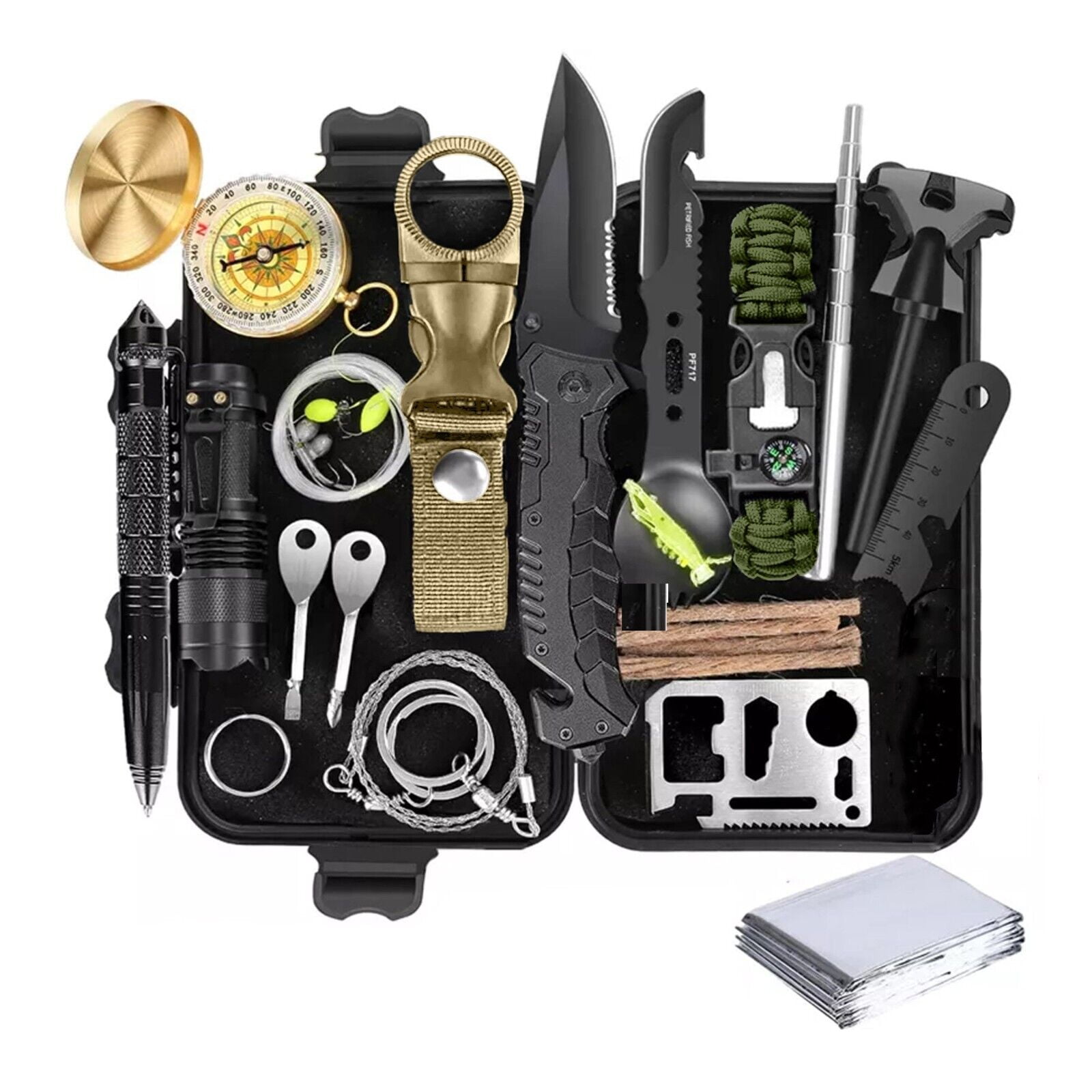 28-Piece Waterproof Camping/Hiking Gear: Survival Equipment with ...