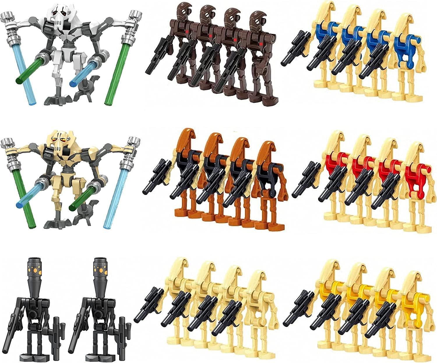28-Piece Pack Battle Soldiers and Droids with Weapons Set, Building ...