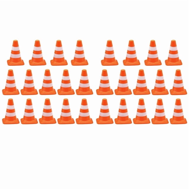 28 Pieces Mini Triangle Cone, Mini Simulation Safety Cone Road Parking ...