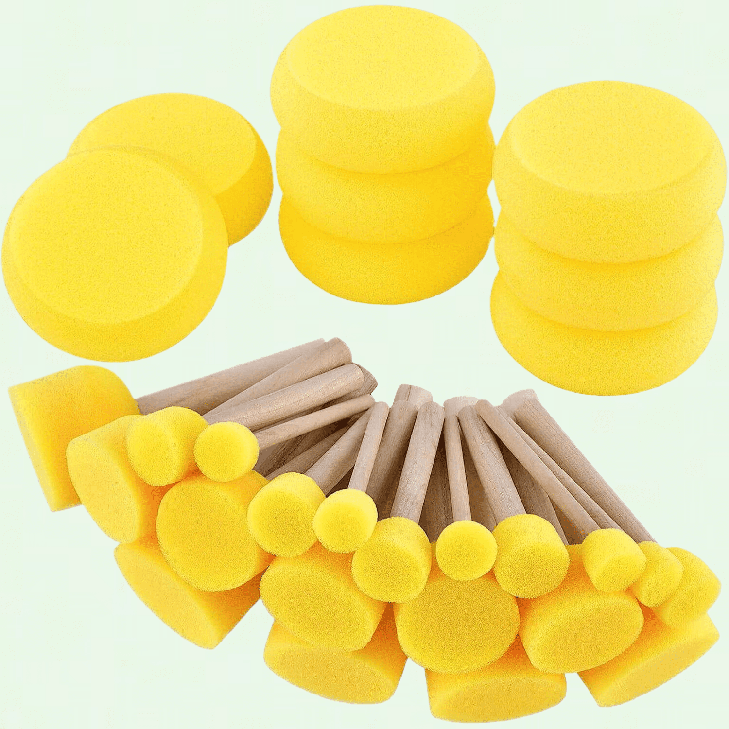 28-Piece Round Sponge Brush Set for Watercolor, Crafts, Face Painting ...