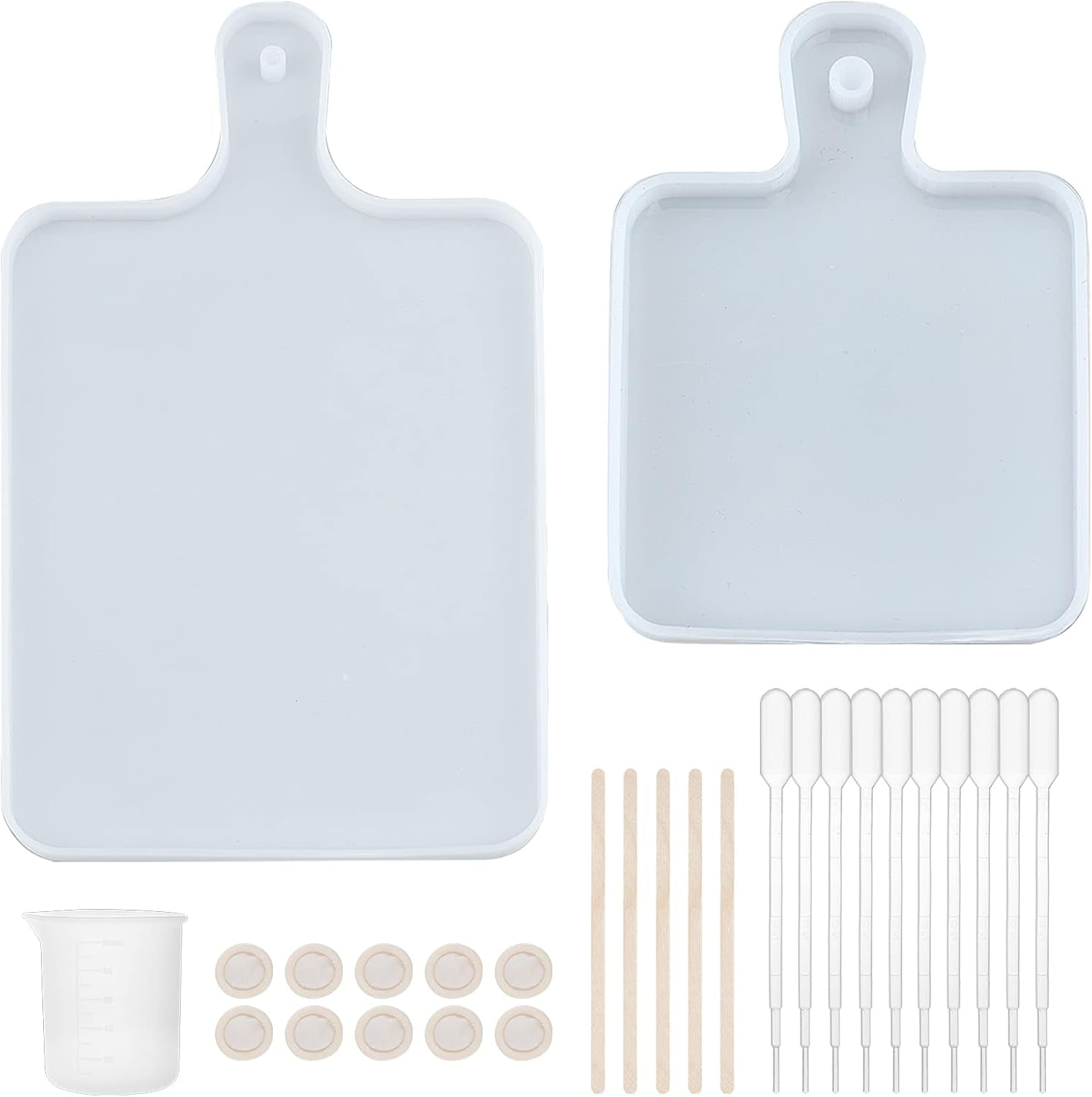 28 Pieces Silicone Tray Mould Kit Epoxy Resin Tray Moulds Kit Rectangle ...