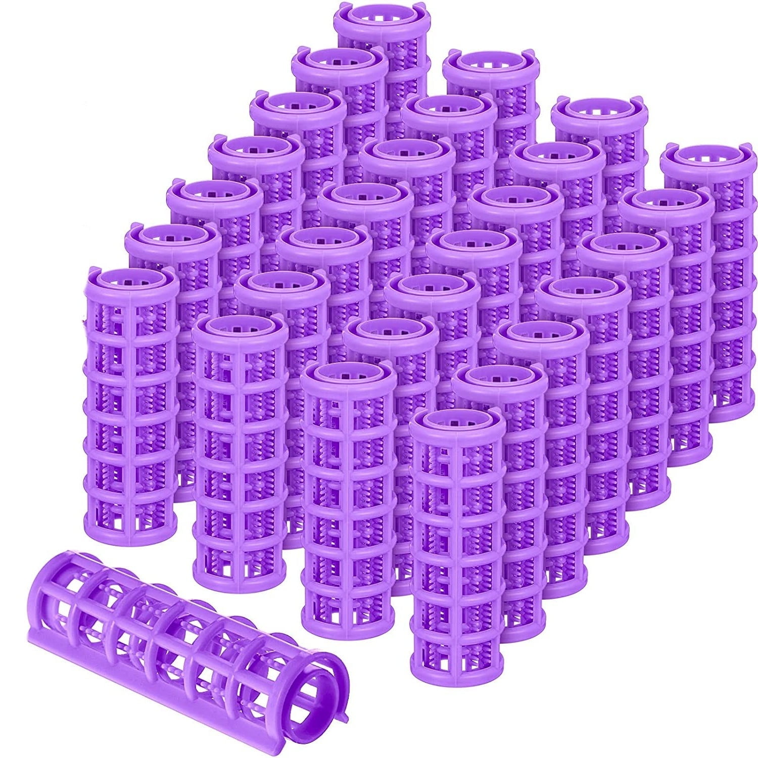 28 Pieces Small Size Hair Roller, Happon 0.6 inch Plastic Hair Rollers ...