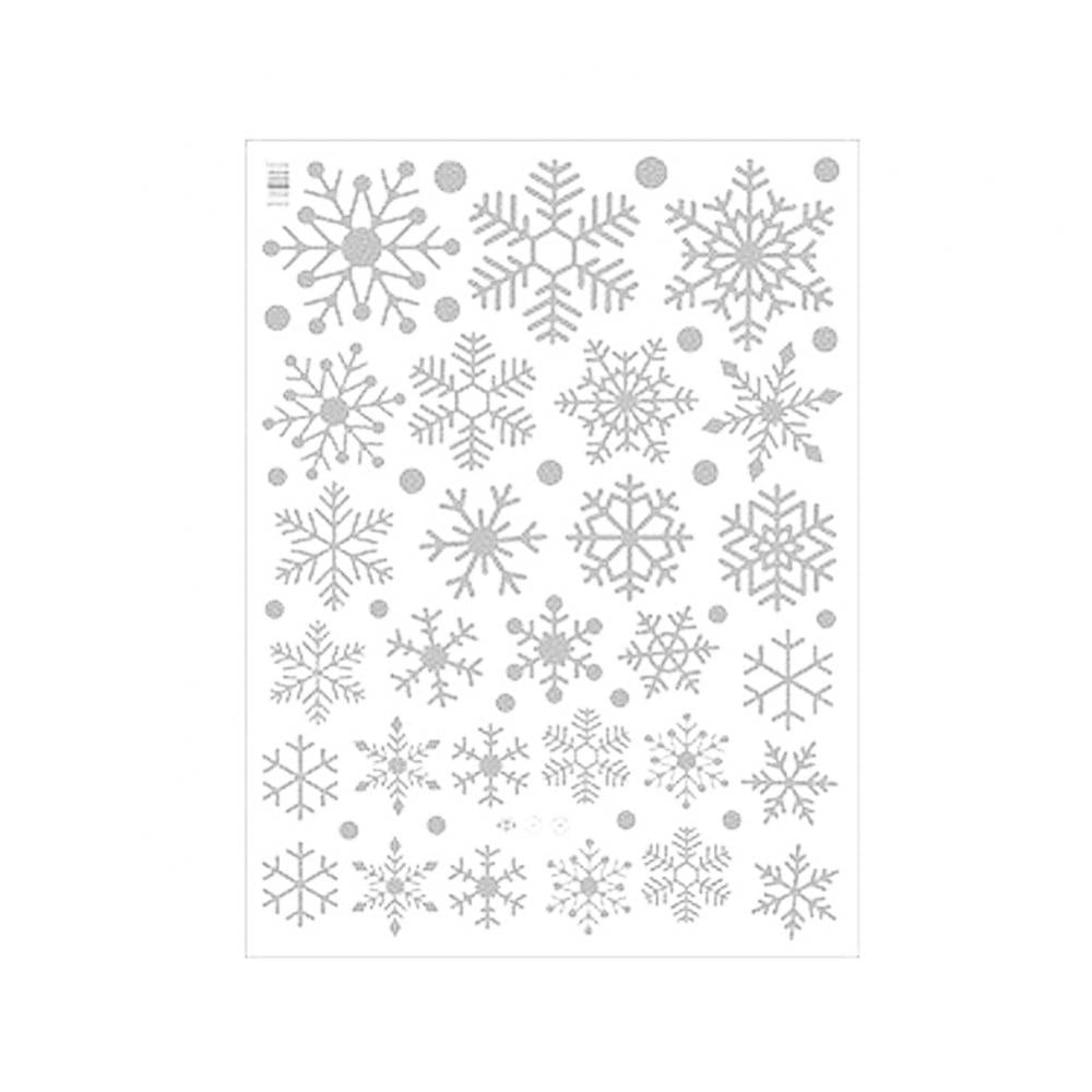 28 Pieces Snowflake Decoration Silver 3D Snowflake Wall Sticker ...