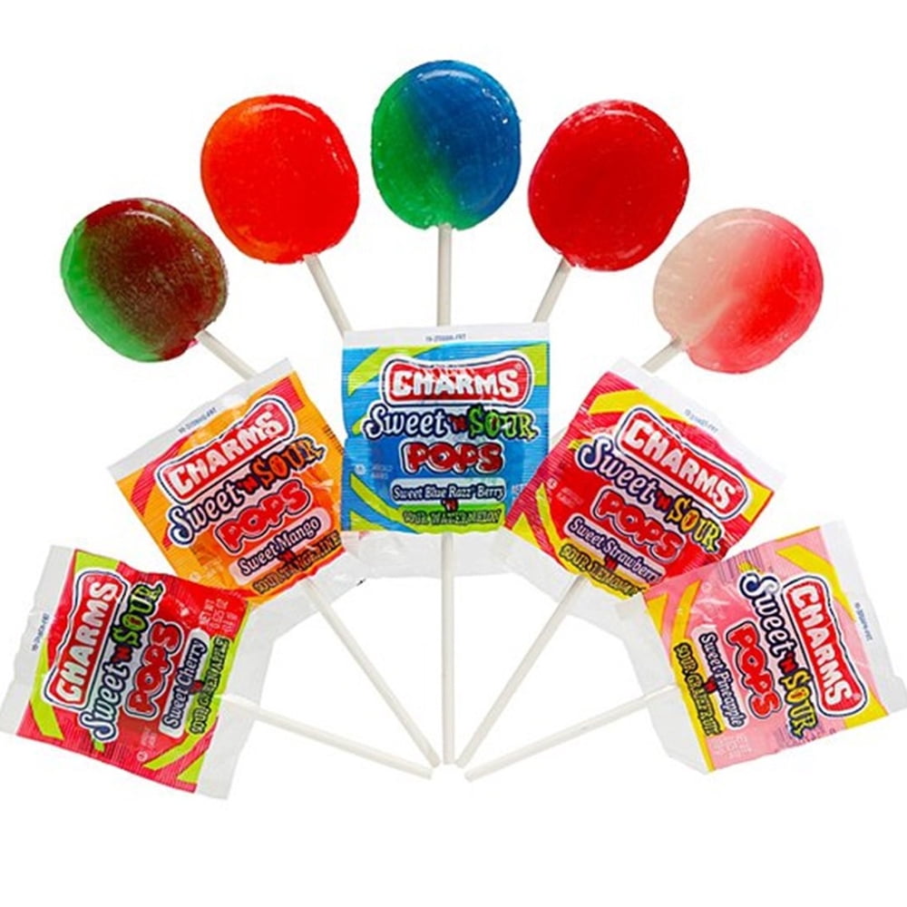 28 Pieces Sweet N Sour Pops Charms Lollipops Sucker Party Favors Candy ...