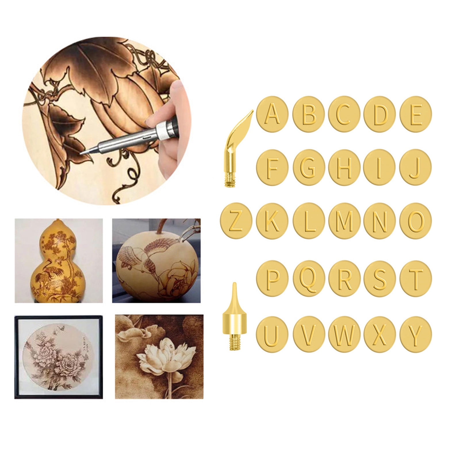 28 Pieces Wood Burning Tip Letter Wood Burning Tip Set Including ...