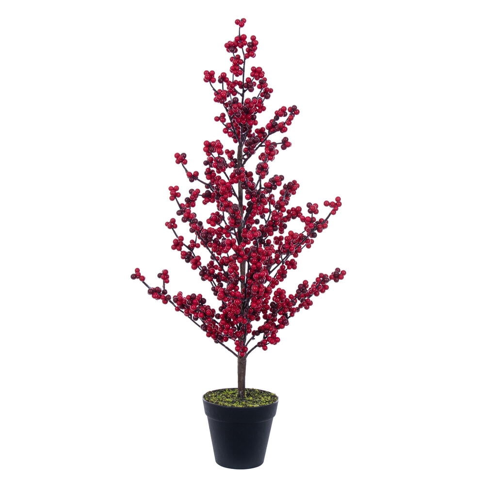 28" Potted Red Berry Tree - Walmart.com