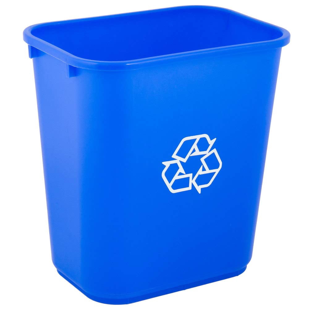28 Qt. / 7 Gallon / 26 Liters Blue Rectangular Recycling Wastebasket ...