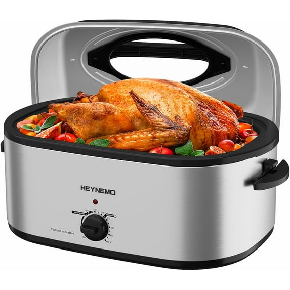 28 Quart Electric Roaster Oven with Visible & Self-Basting Lid, Large ...