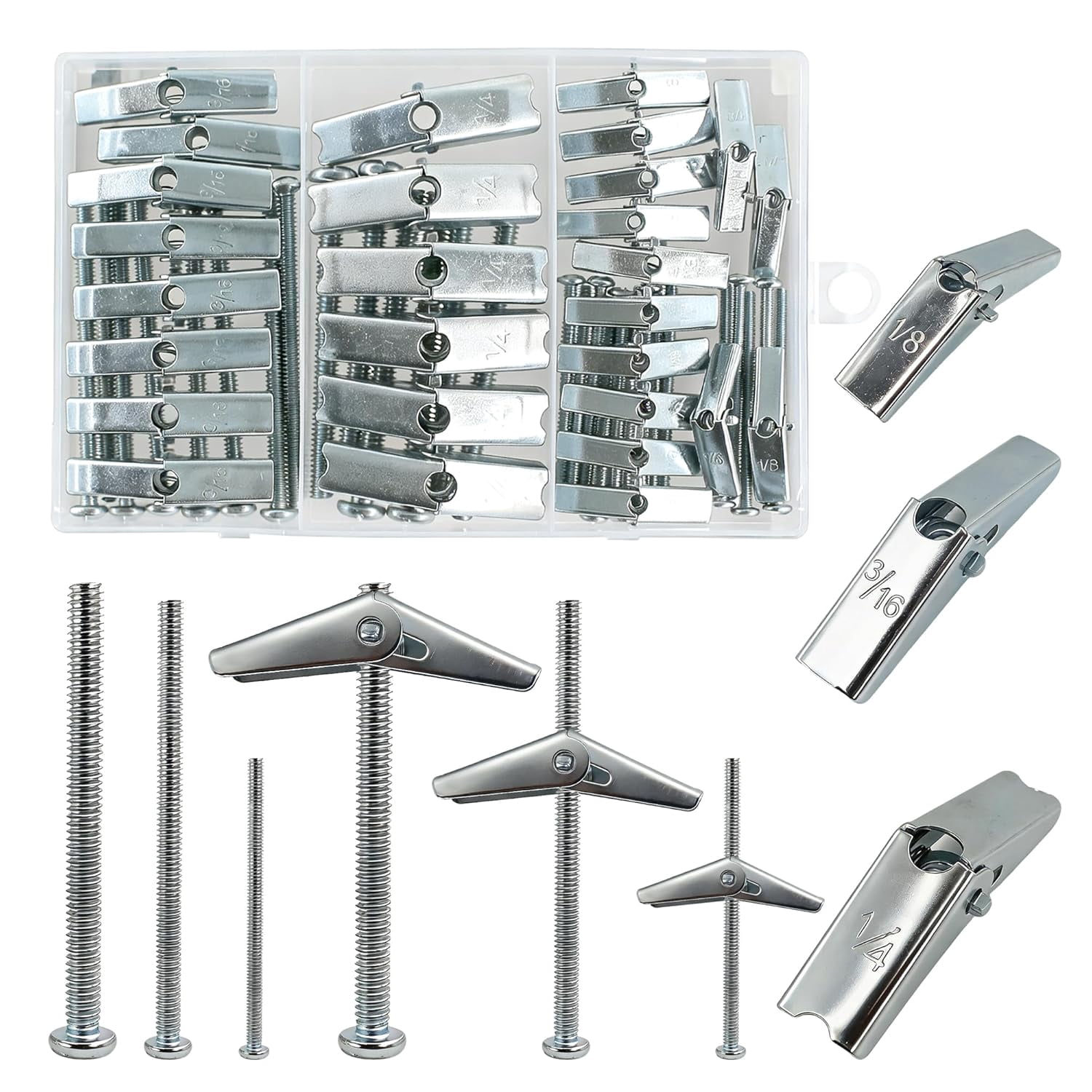 28 Sets Hollow Wall Anchors, Toggle Bolts, Wing Nuts Heavy Duty Metal ...