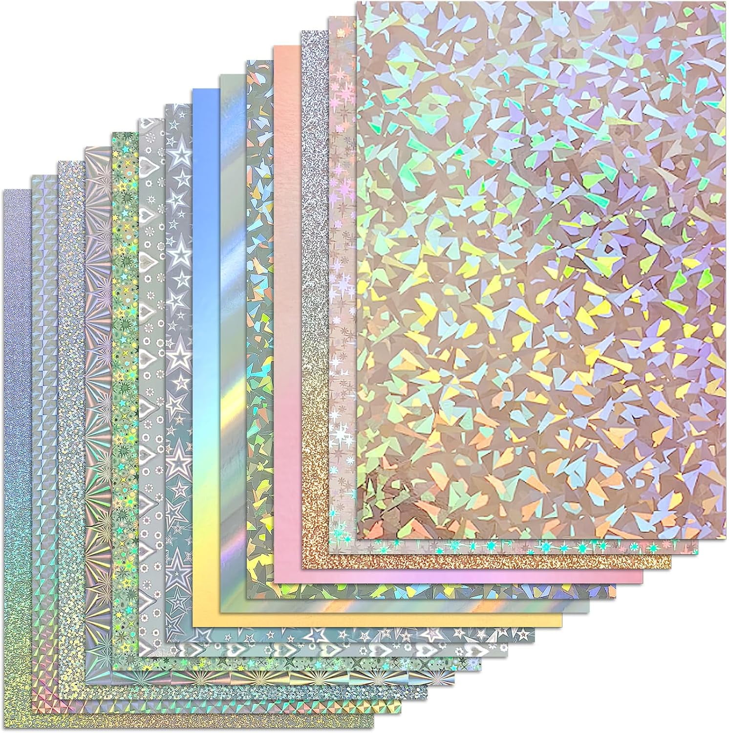 28 Sheets Holographic Cardstock, 8" x 12" Metallic Glitter Shiny ...