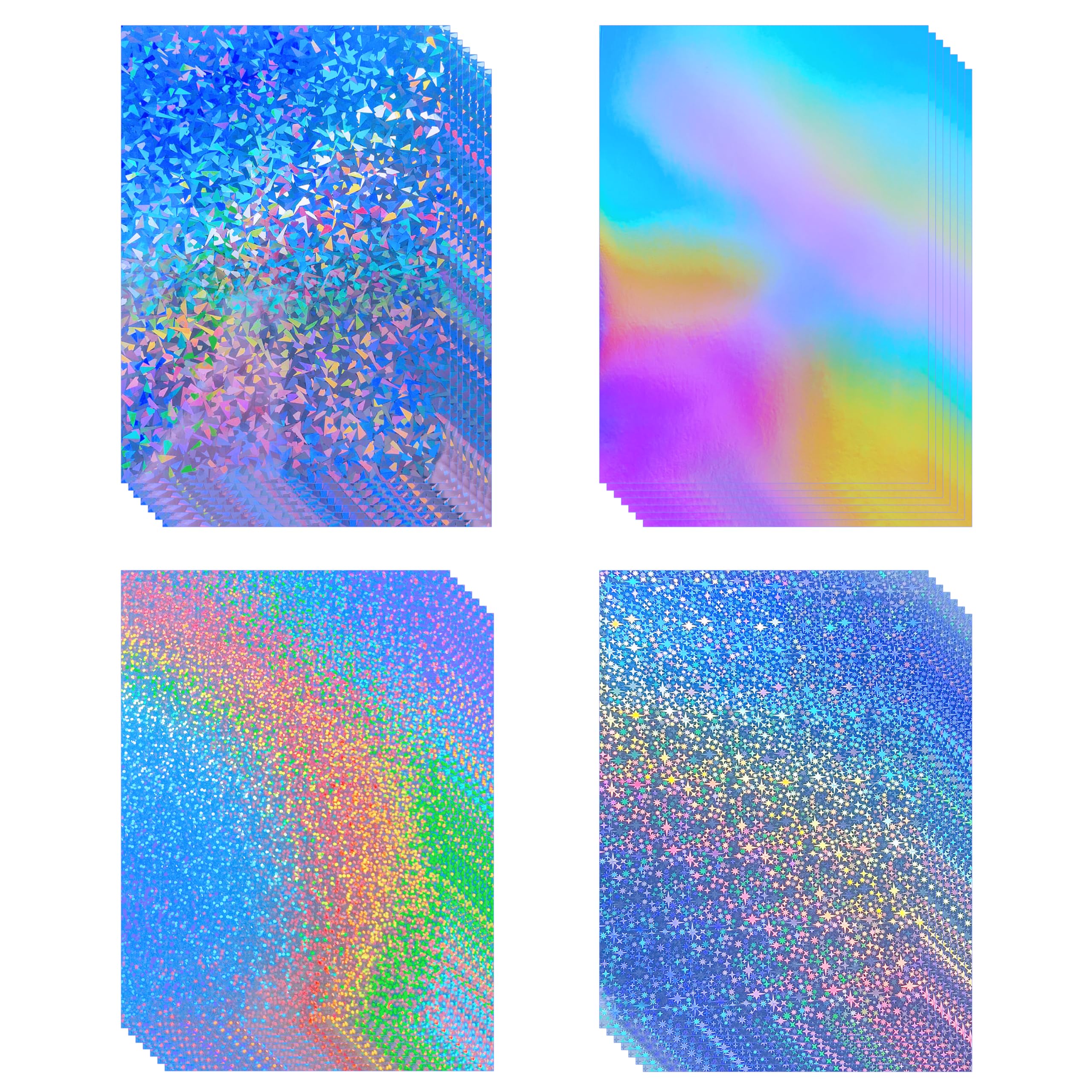 28 Sheets Holographic Cardstock TSF6 Paper 250gsm/92lb, 8.5 x Glitter ...