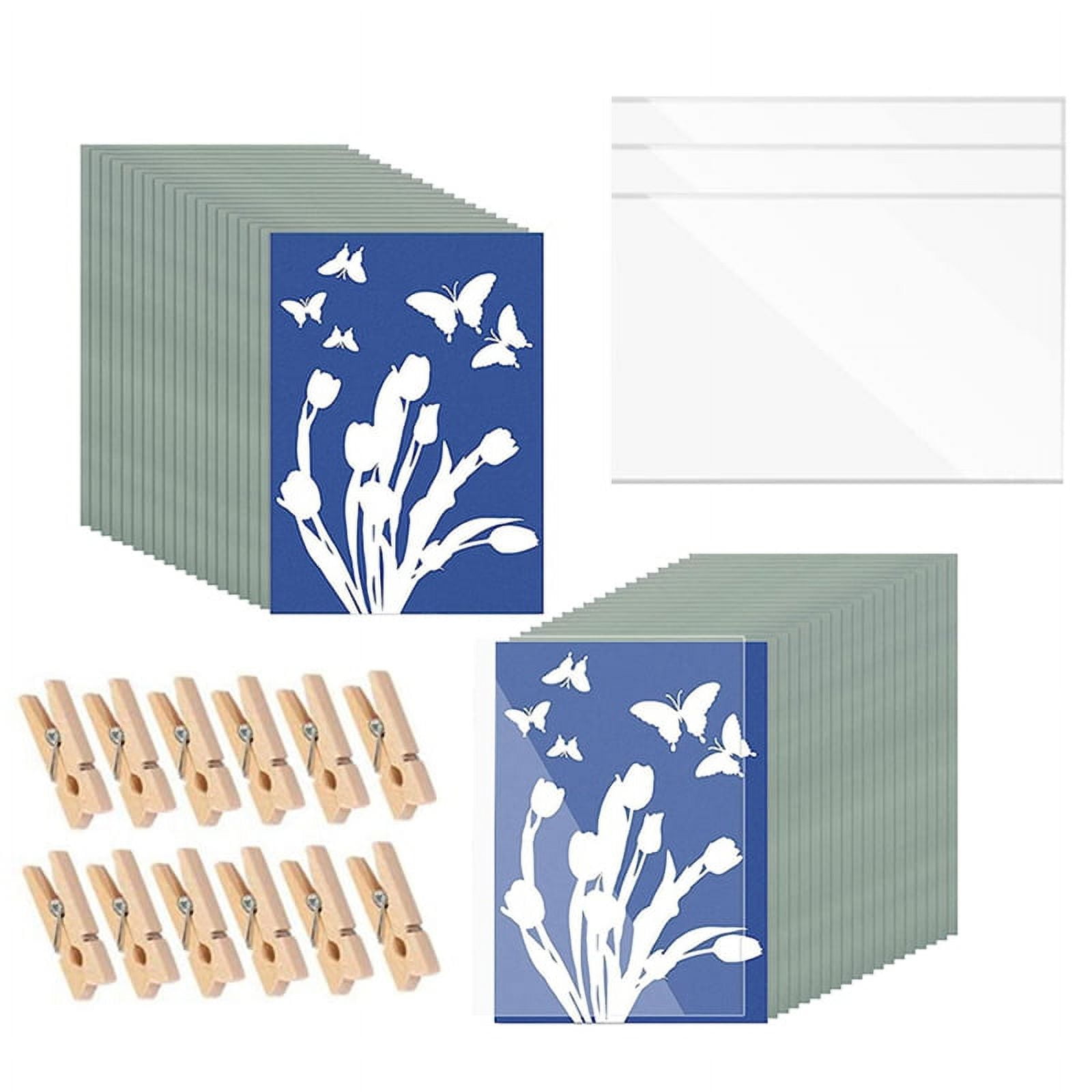 28 Sheets Sun Print Paper A5 Solar Drawing Paper Nature Printing Paper ...