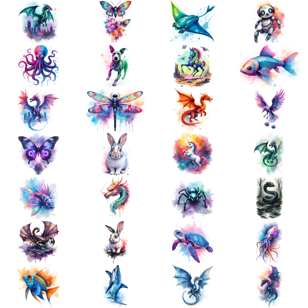 28 Sheets Temporary Tattoo Stickers Waterproof Long Lasting Body ...