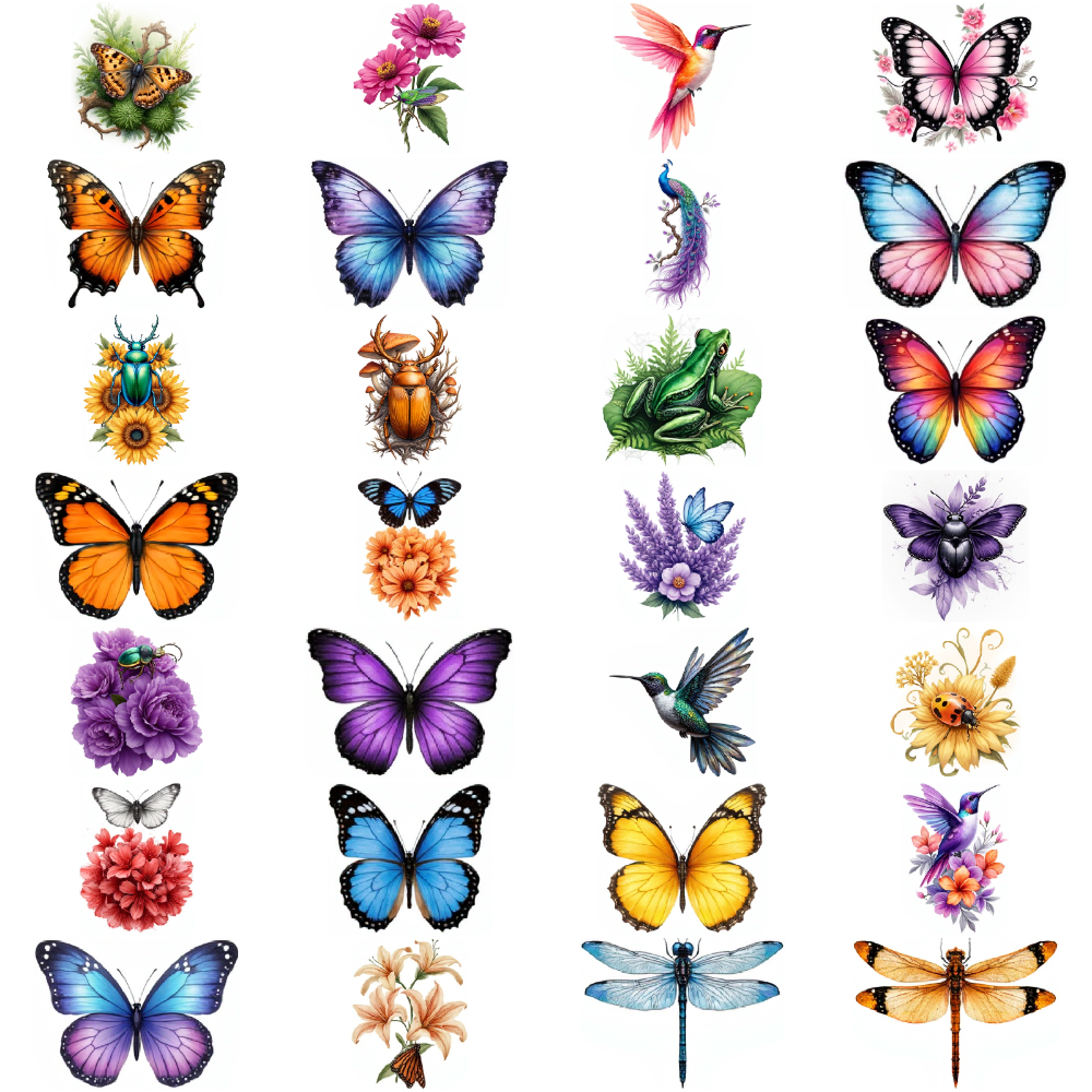 28 Sheets Temporary Tattoo Stickers Waterproof Long Lasting Body ...