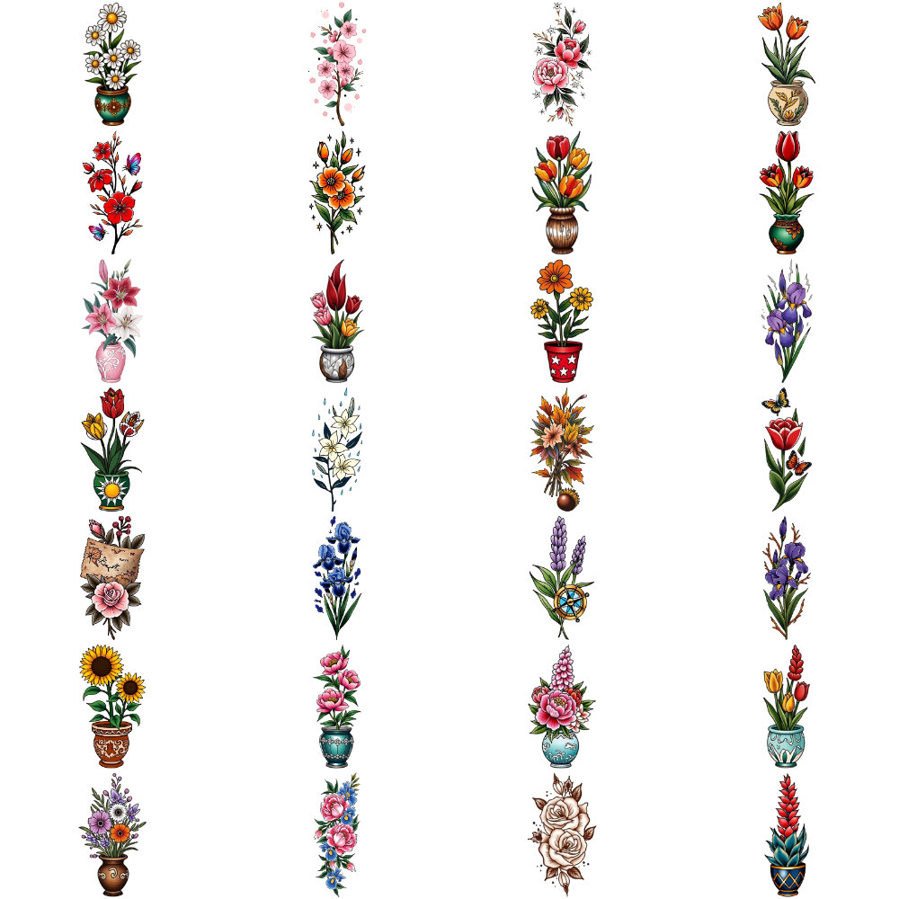28 Sheets Temporary Tattoo Stickers Waterproof Long Lasting Body ...