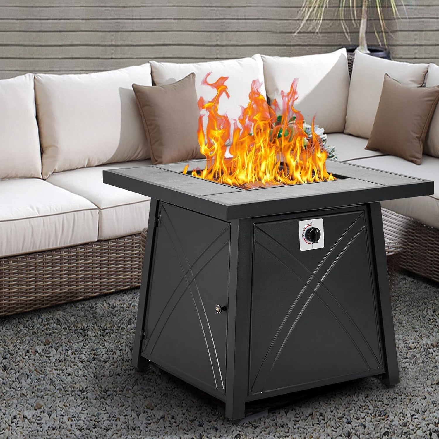 28" Square 50000BTU Propane Fire Pit Table Steel Gas Fire Pit Table ...