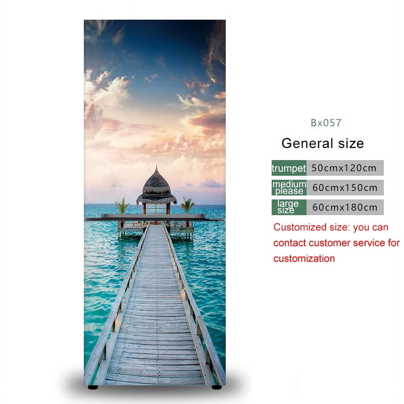 28 Styles For Choice Beach Scenery Refrigerator Sticker Peel & Stick ...