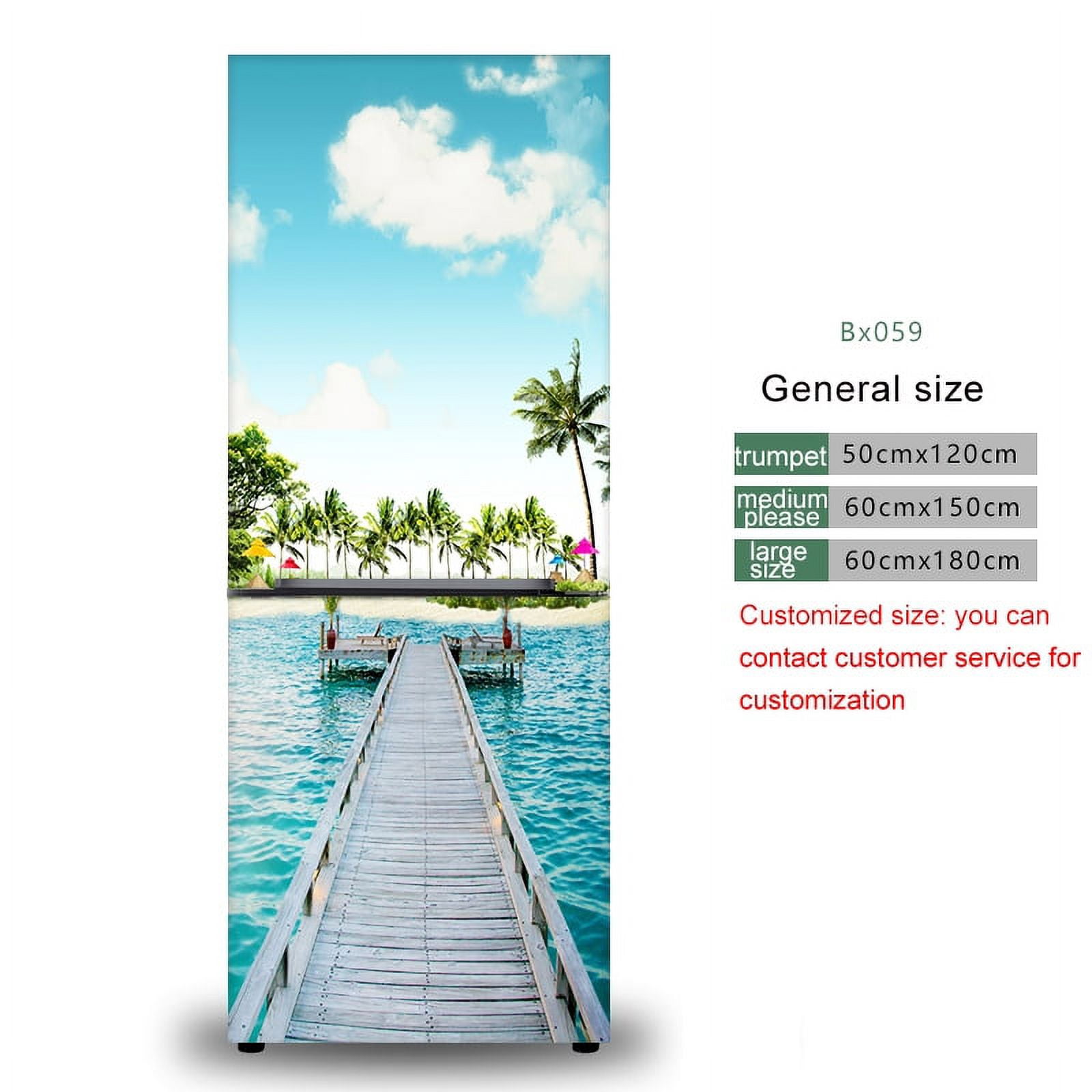 28 Styles For Choice Beach Scenery Refrigerator Sticker Peel & Stick ...