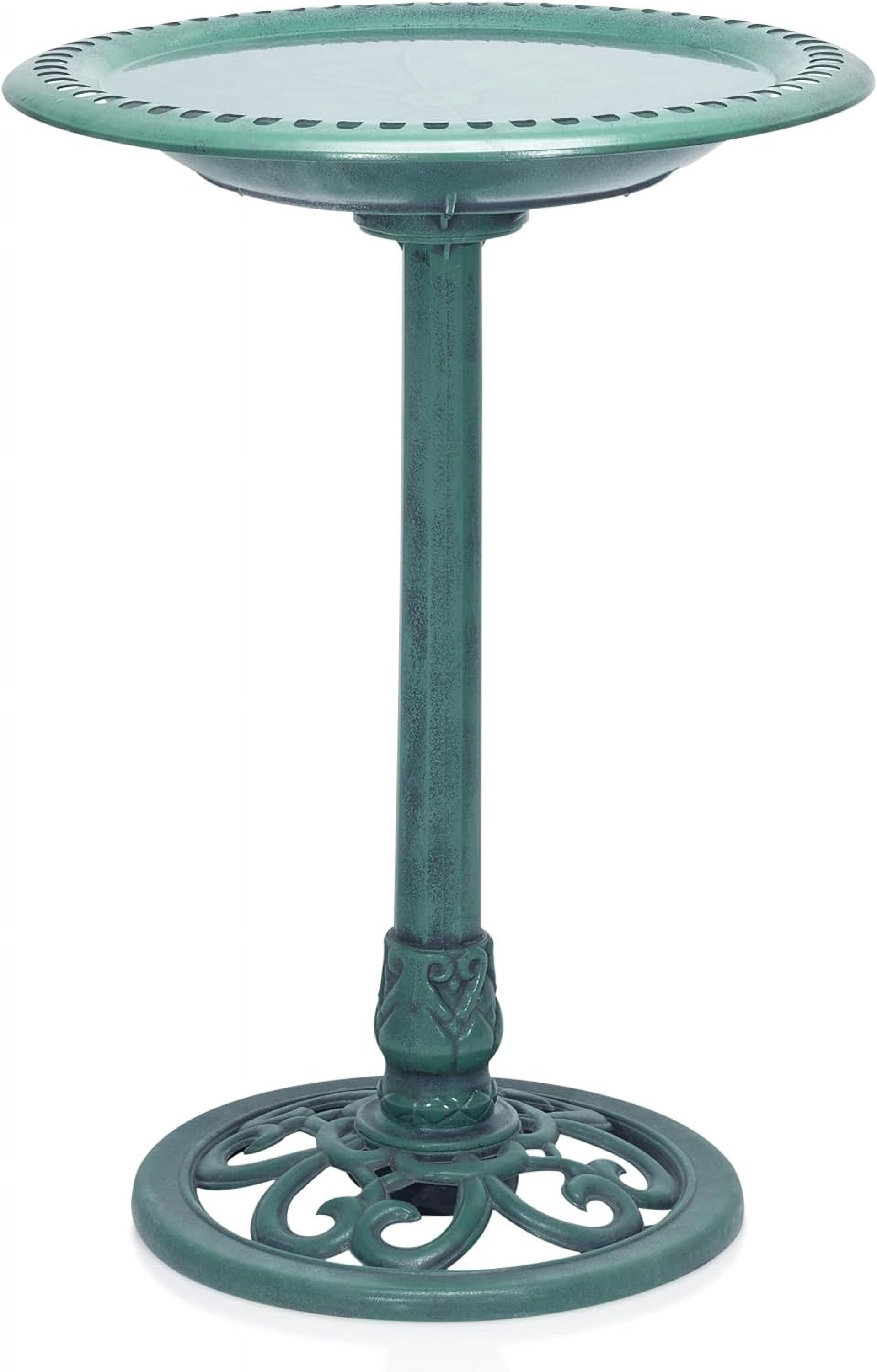 28" Tall Outdoor Bird Bath with Scrollwork Decoration – For Yard ...