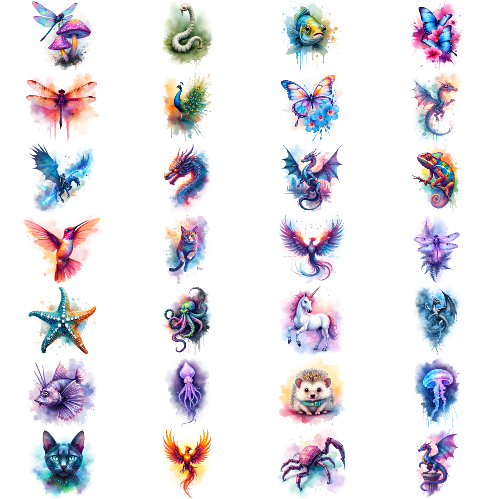 28 Temporary Tattoo Stickers, Waterproof Long Lasting Body Stickers ...
