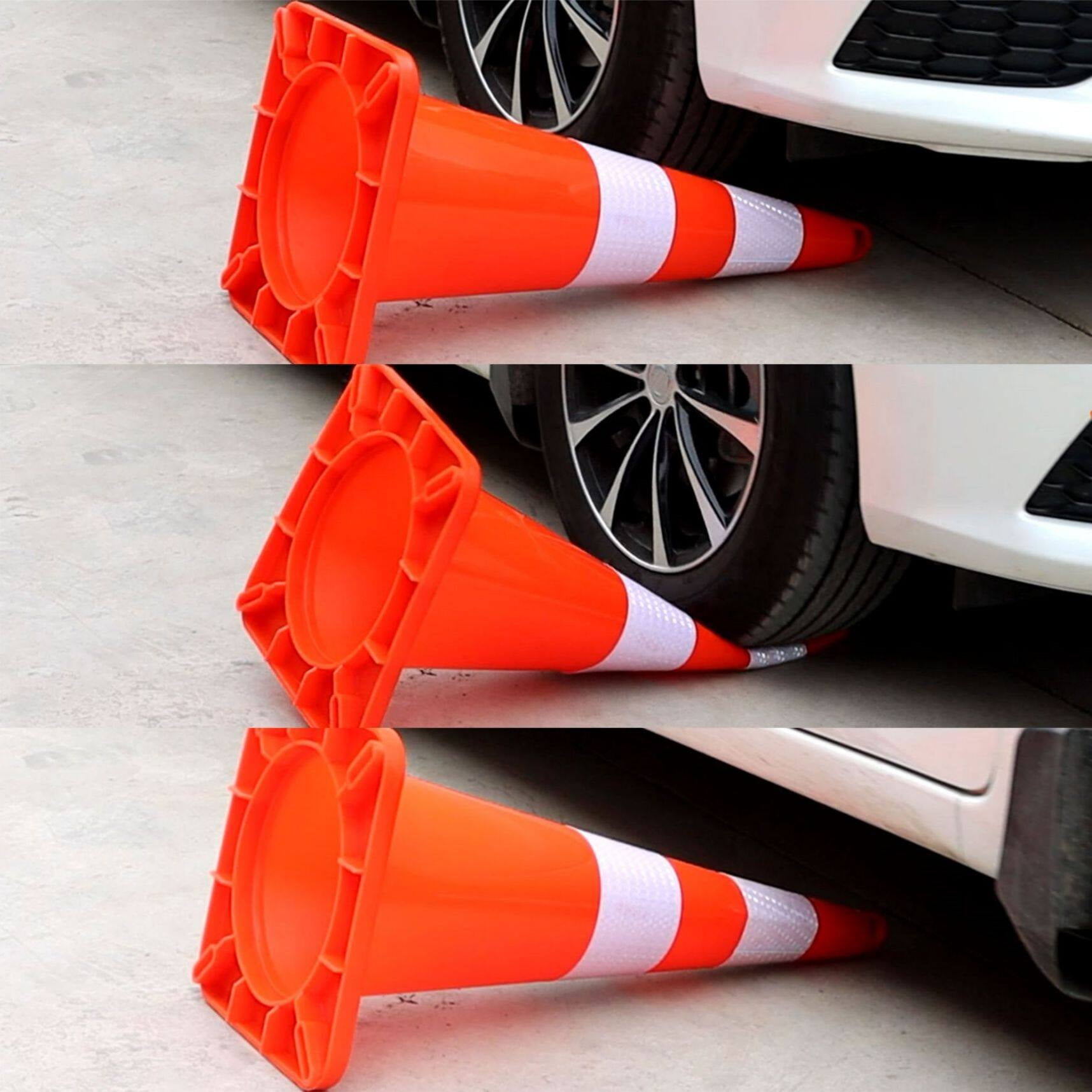 28" Traffic Cones Safety Road Parking Cones, 6Pcs Weighted Hazard Cones ...