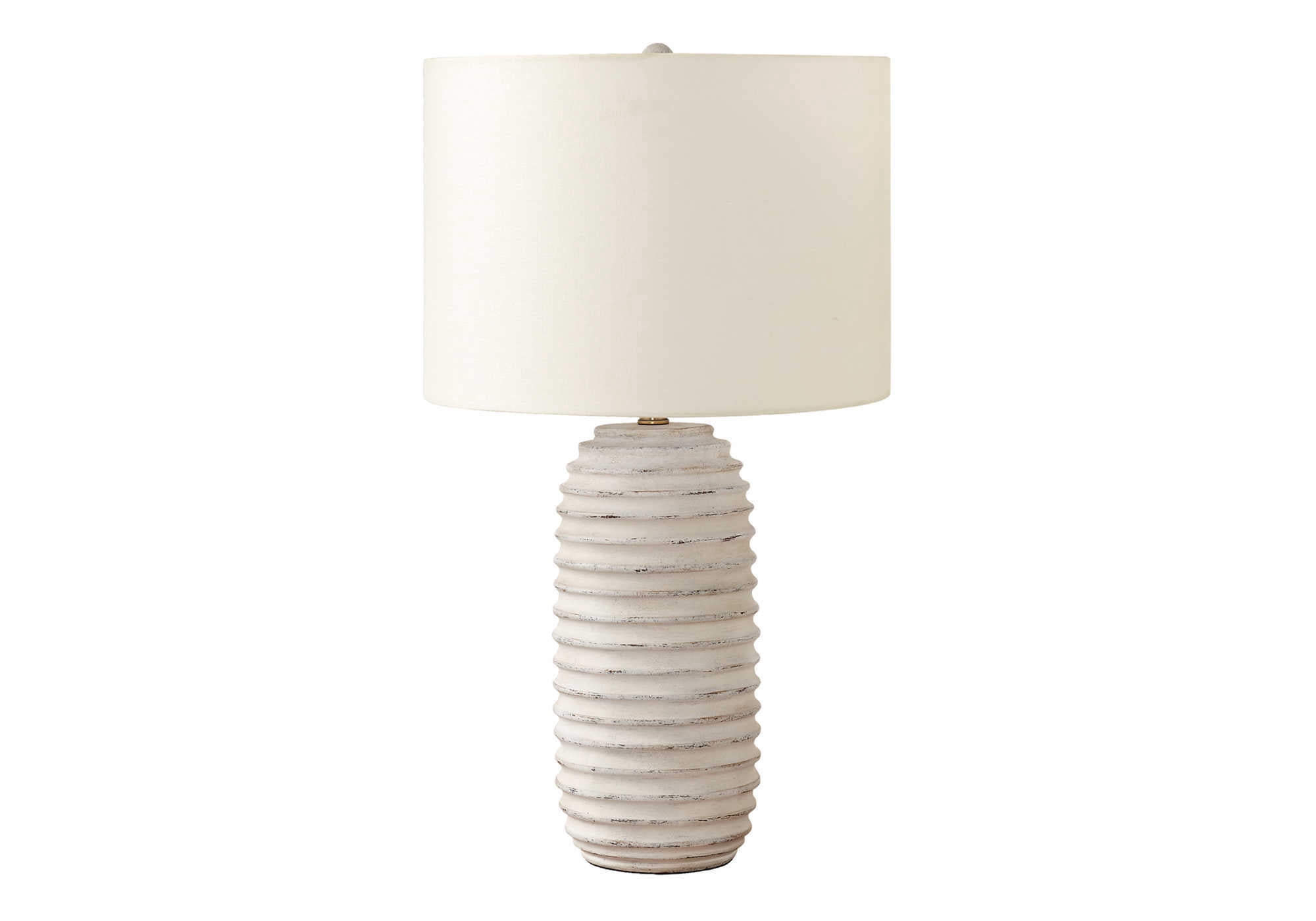 28" Transitional Table Lamp – Textured Cream Resin Beehive Base, Ivory ...