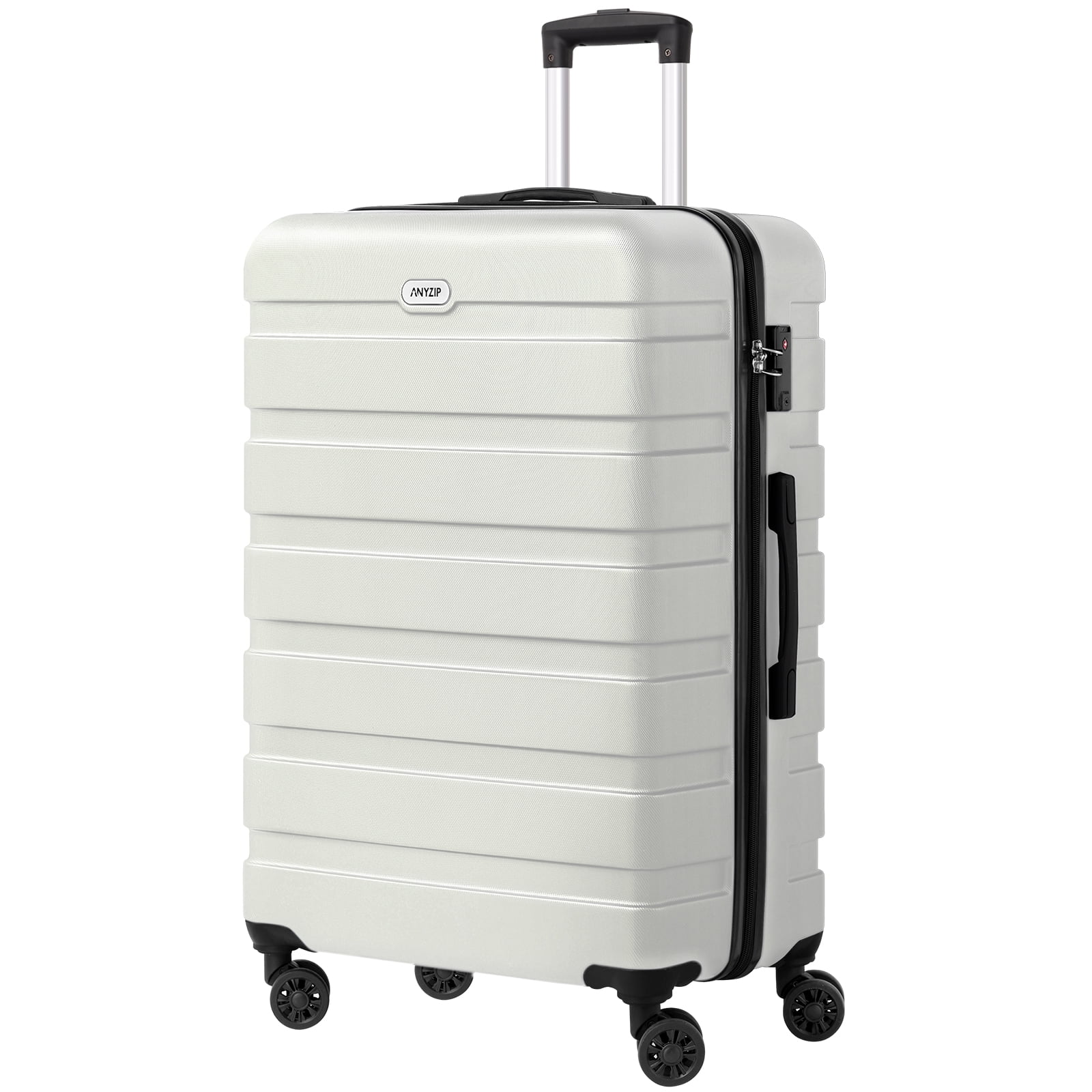 28" Checked-Large Luggage,PC+ABS Hardside Lightweight Suitcase with 4 ...
