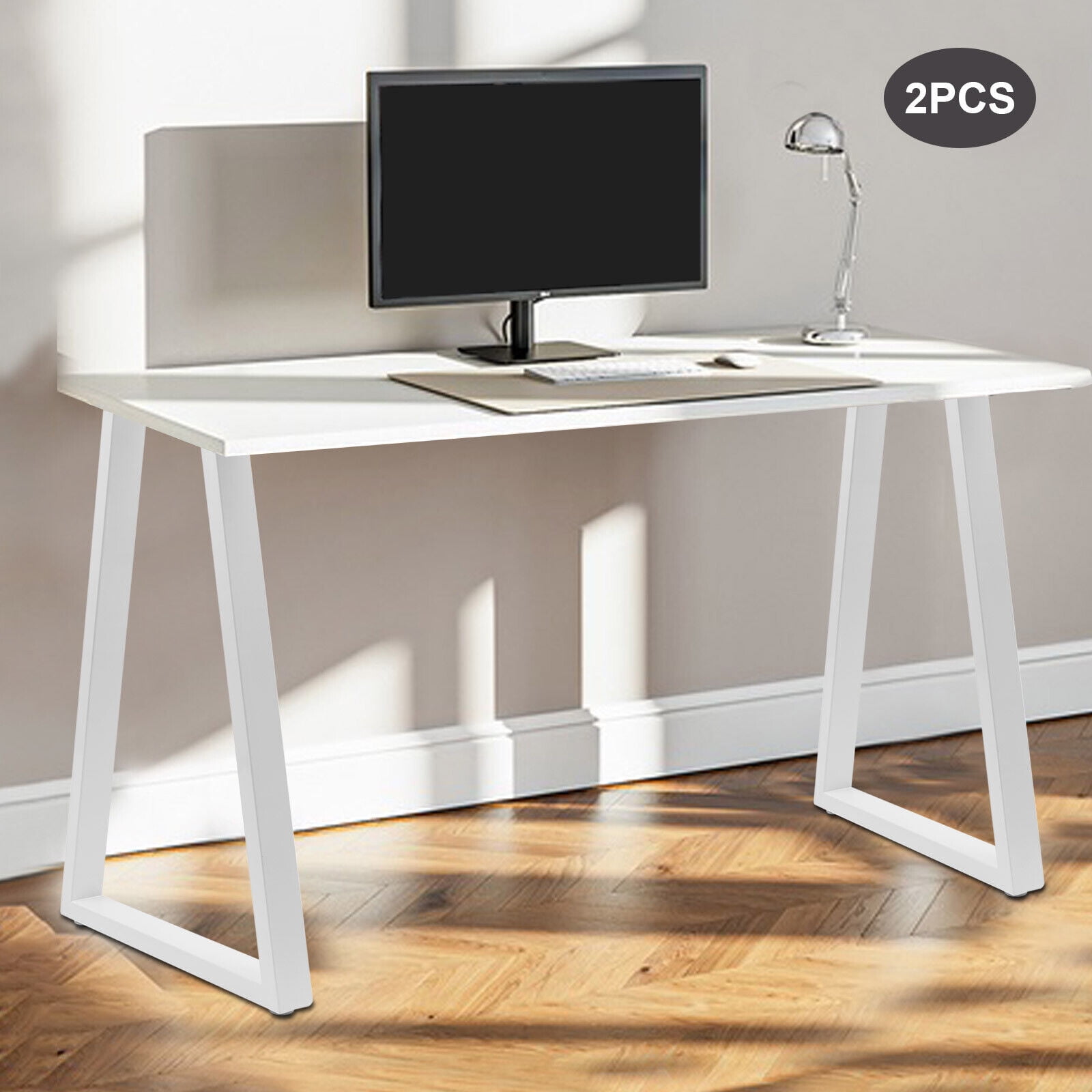 28'' White Metal Table Legs Heavy Duty Office Desk Leg Furniture Iron ...