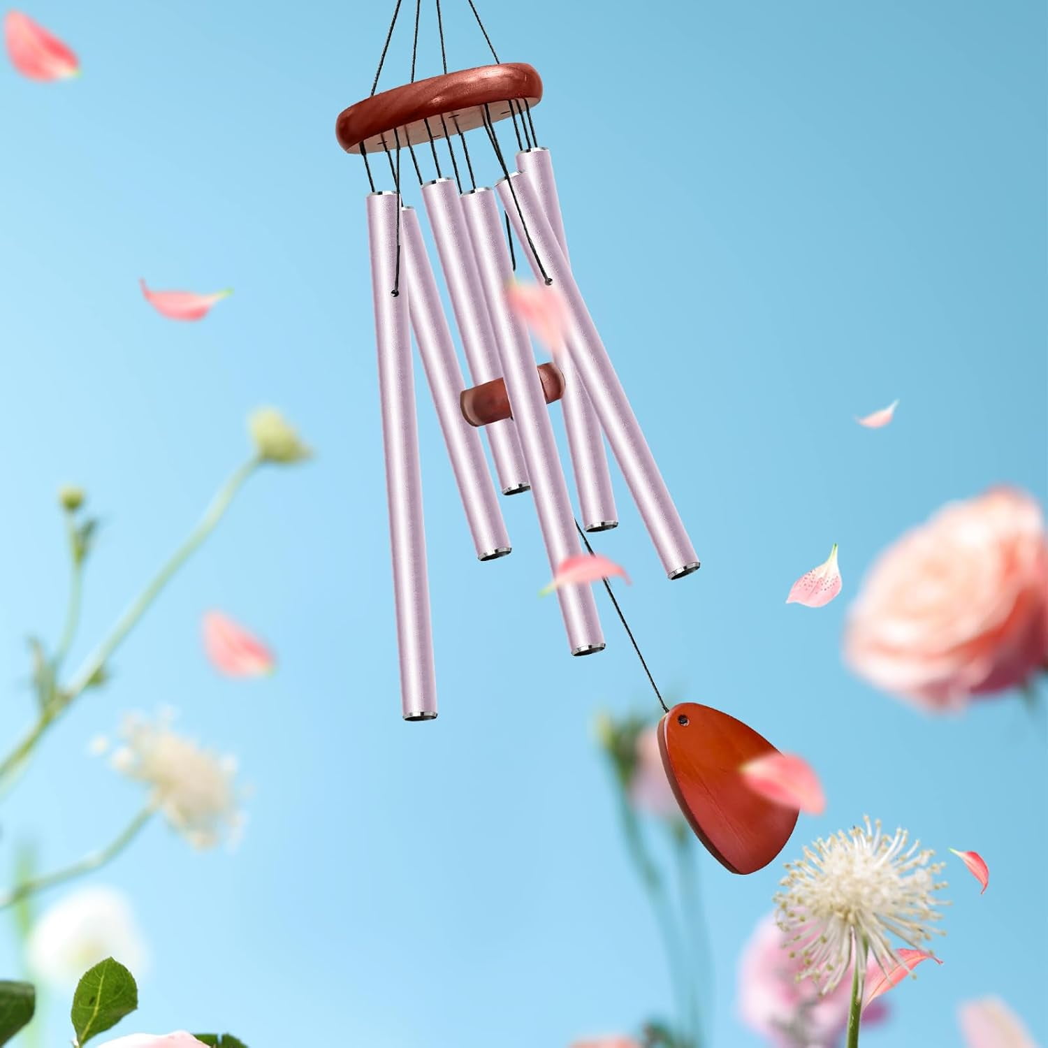 28" Wind Chimes for Outside. Deep Tone Lovely Wind Chimes with 6 ...