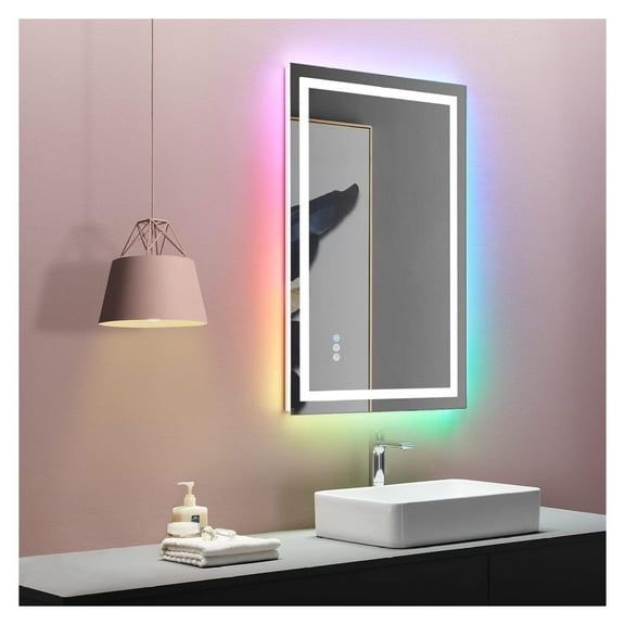24"x30" LED Bathroom Mirror with Lights, Anti-Fog, Dimmable, Backlit ...
