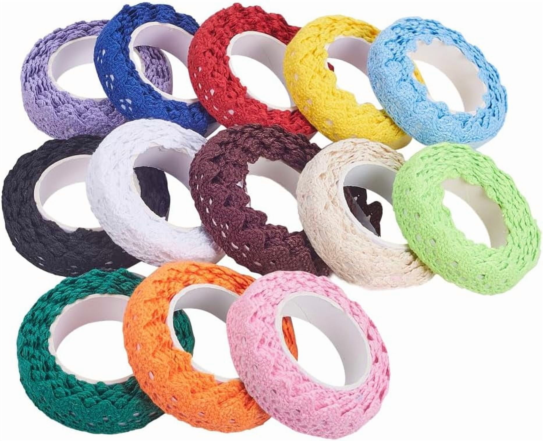 28 Yards 14 Colors Lace Ribbon Self Adhesive Lace Tape 5/8" Cotton Lace ...
