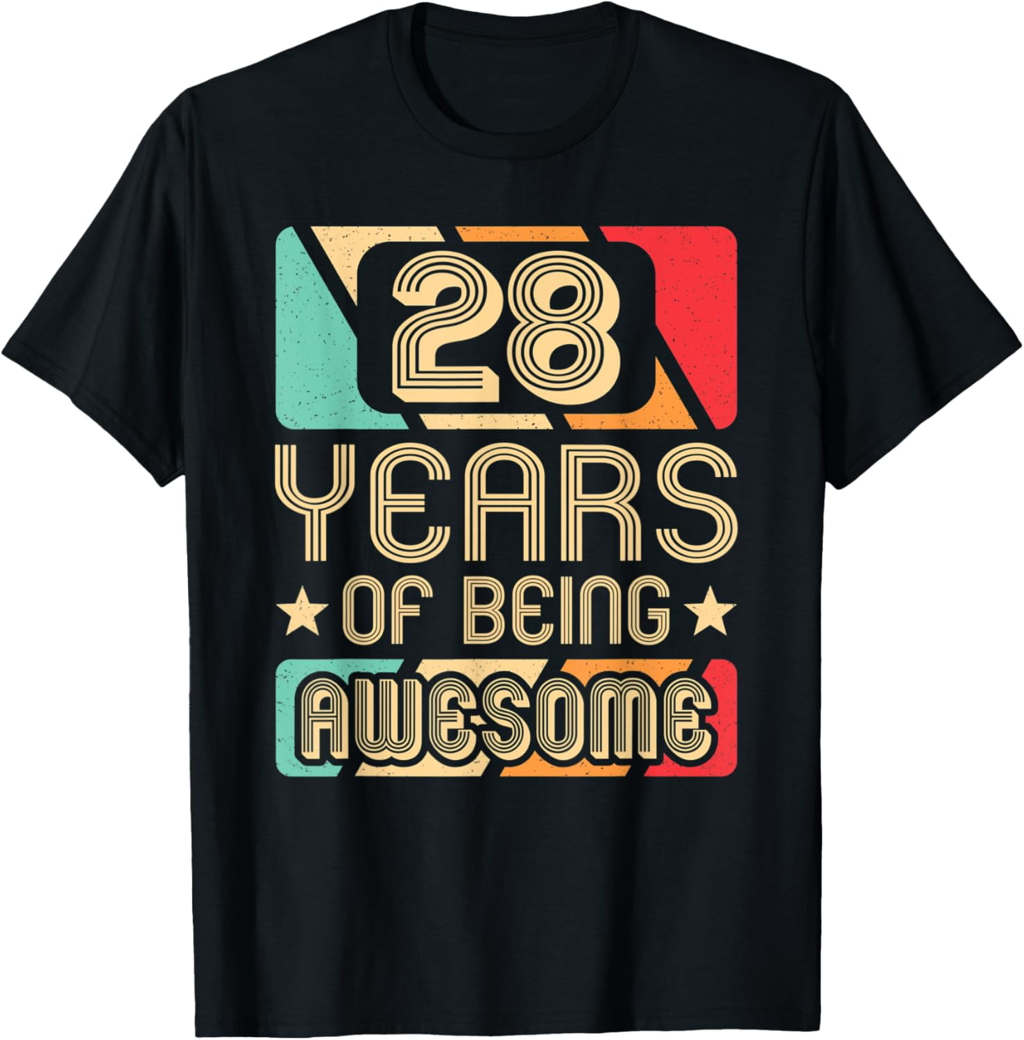 28 Years Of Being Awesome 28 Years Old Retro 28th Birthday T-Shirt ...