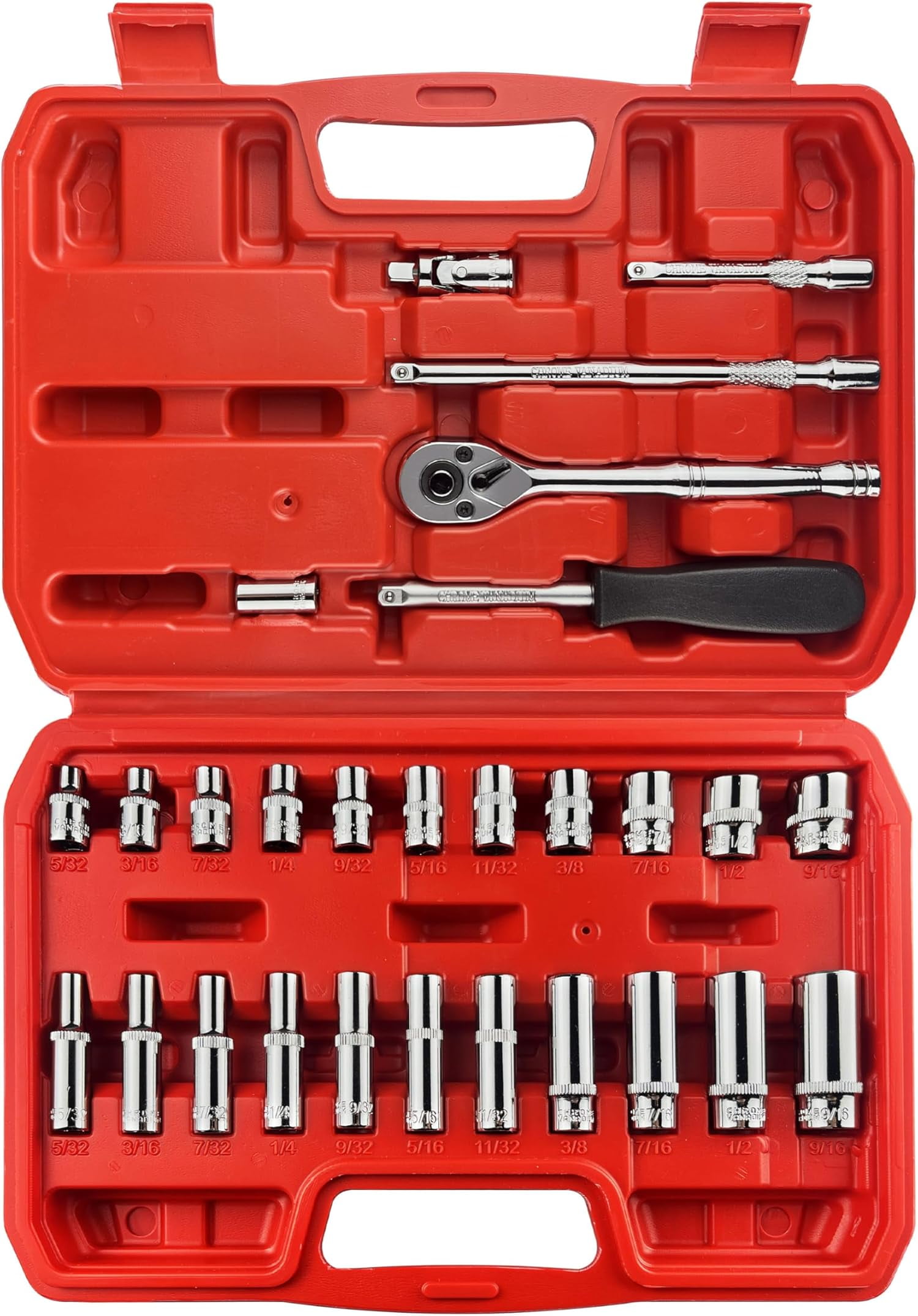 28 count 1/4" Drive Impact Socket Set,Drive Master Socket Set,, Deep ...