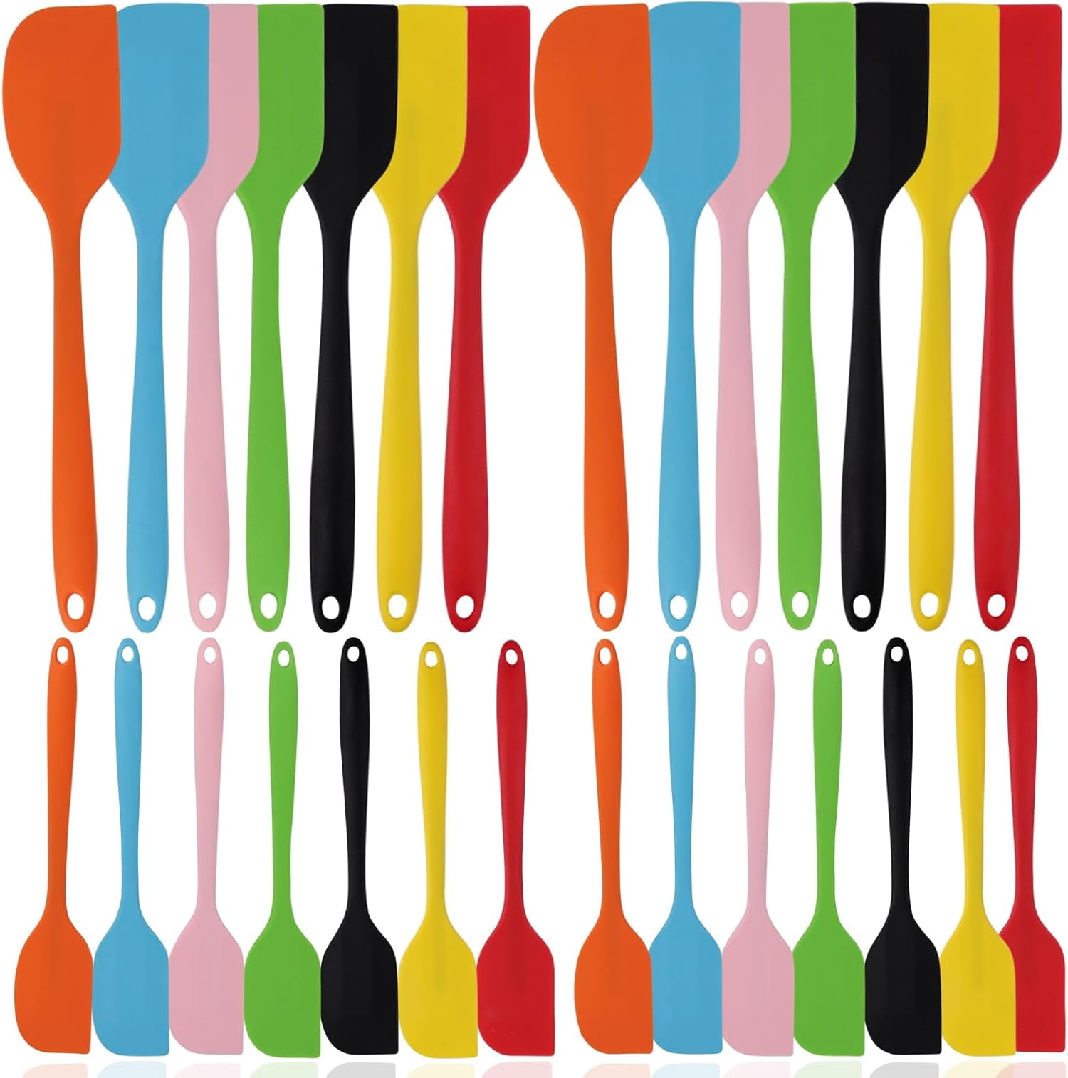 28 count 2 Sizes Spatulas, 10.6/8.14 Inch Large Rubber Spatulas Non ...