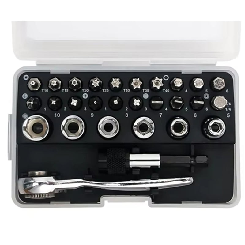 28 in 1 Mini Ratchet Wrench Set with Right Angle Offset 1/4 Inch 72 ...
