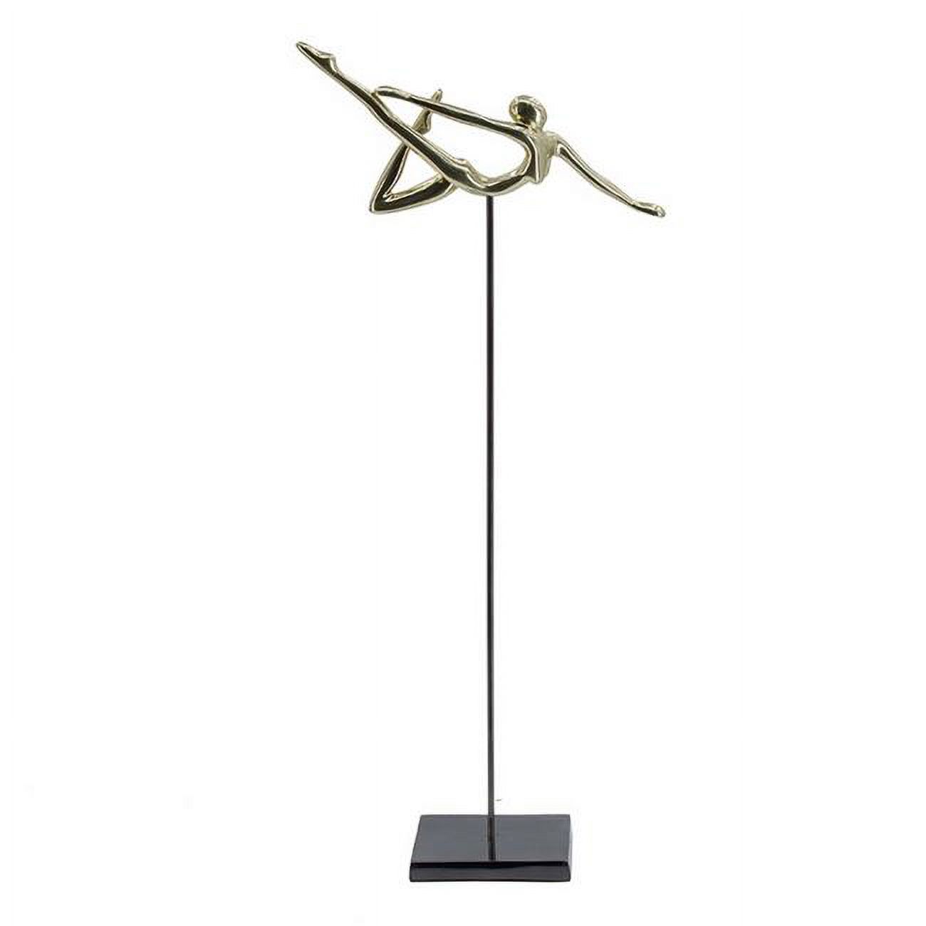 28 in. Baco Aluminum & Steel Decorative Dancing Figurine, Gold & Black ...