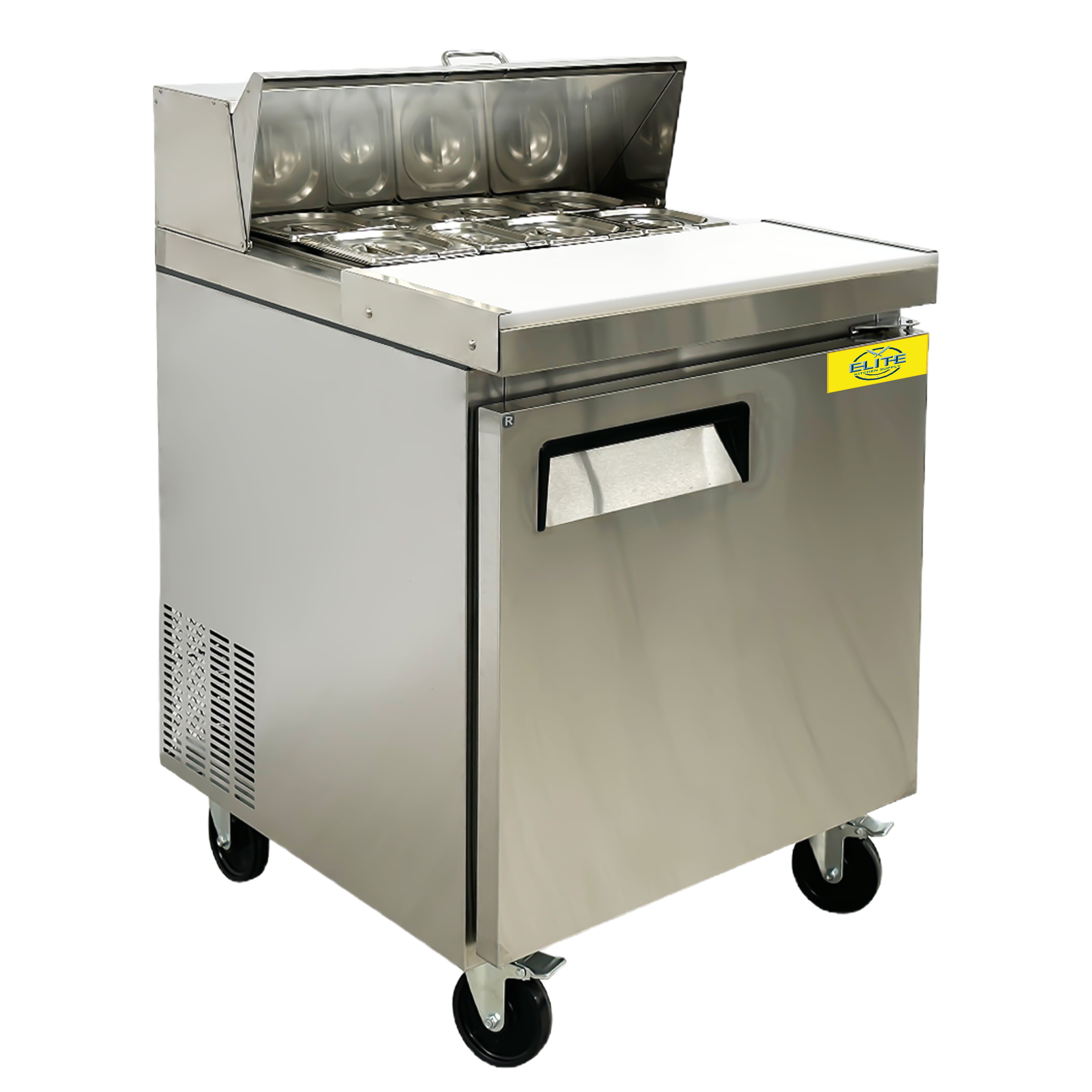 28 in. Commercial Mega Food Prep Table Refrigerator in Stainless Steel ...
