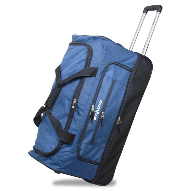 28 in. Lightweight Denim Drop Bottom Rolling Duffel Bag - Blue ...
