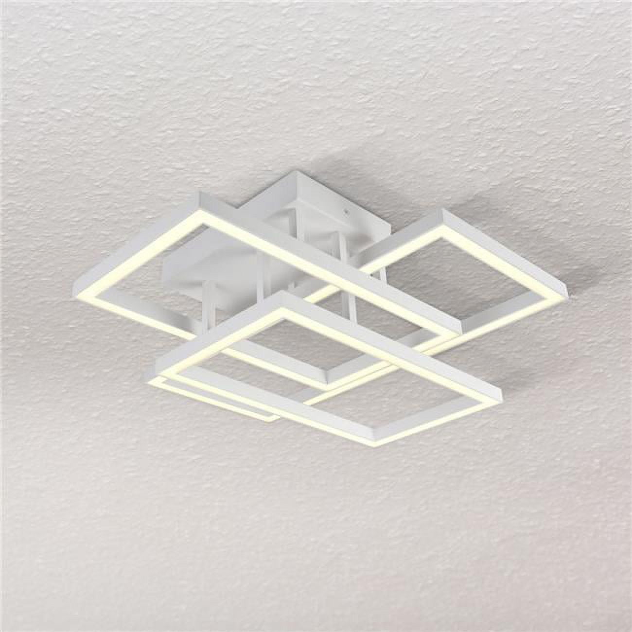 28 in. Radium Integrated LED Rectangular Ceiling Light Fixture in White ...