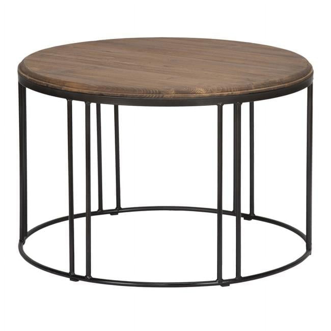 28 in. Solid Wood Round Distressed Coffee Table - Walmart.com