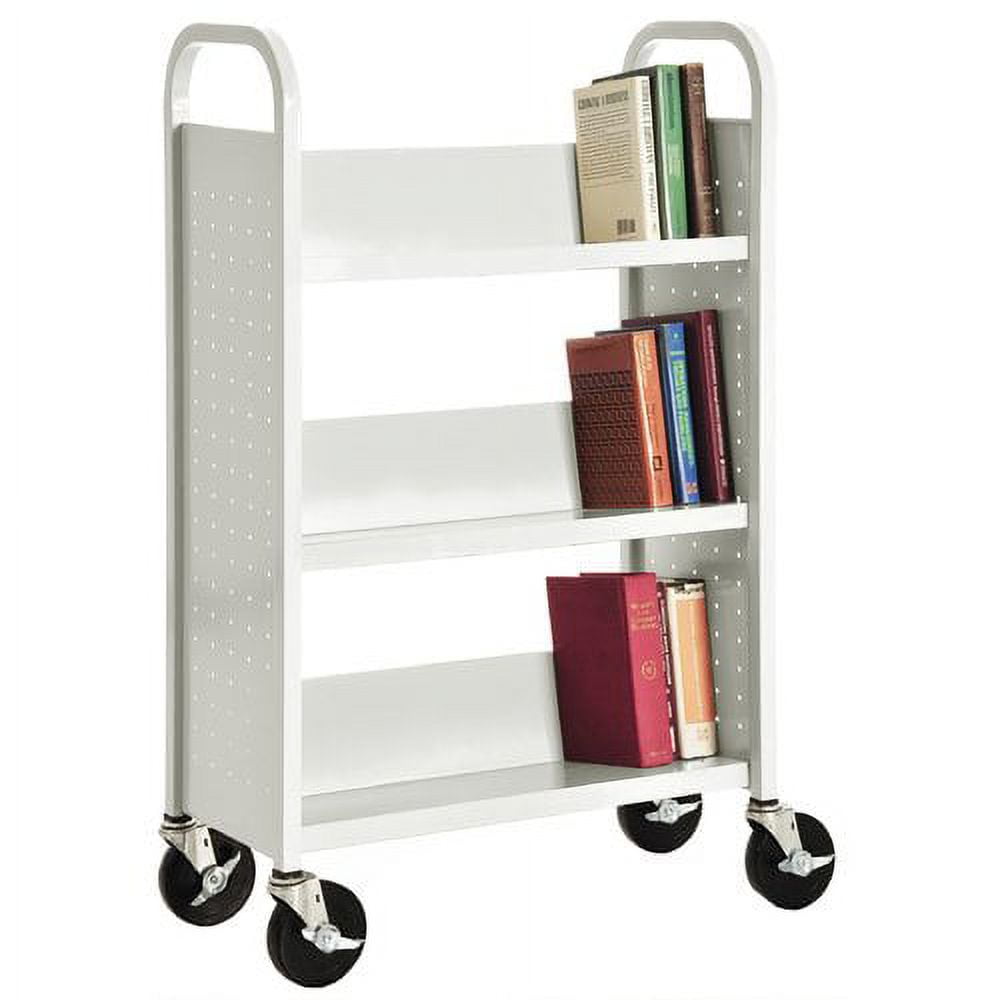 28 in. W x 14 in. D x 46 in. H Single Sided 3 Sloped Shelf Welded ...
