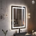 28 in. W x 20 in. H Rectangular Rounded corner Frameless Anti-Fog LED ...