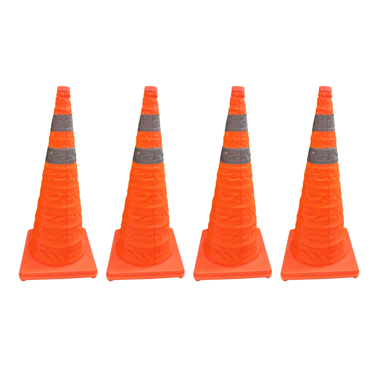 28 inch 4-Pack Collapsible Reflective Traffic Cones ,Pop-Up for Parking ...