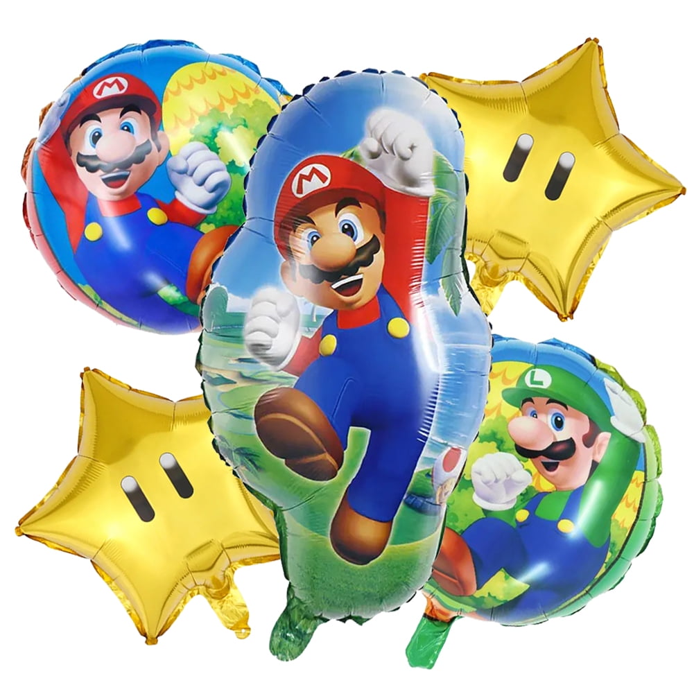 28 inch 5 PCS Birthday Party Balloon Mario Balloon Game theme Birthday ...