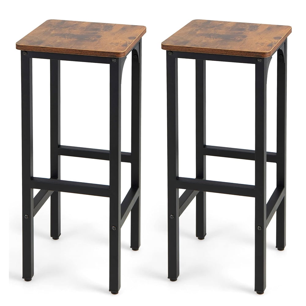 28-inch Counter Height Bar Chairs, Industrial Bar Stools Set of 2 ...