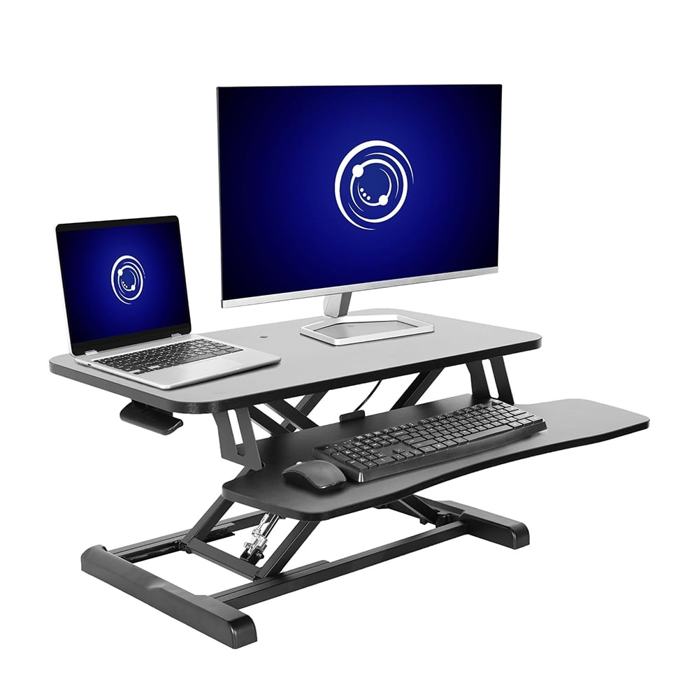 28 inch Height Adjustable Sit to Stand Riser, Desk Converter, Dual ...