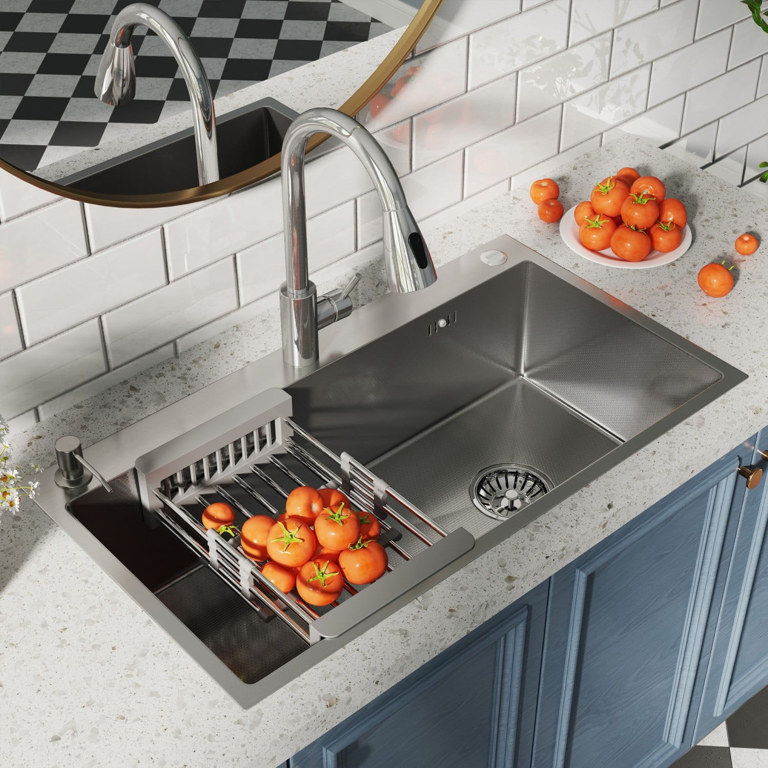 This 28 - inch Undermount Kitchen Sink, Made of Rice - Grain - Silver ...