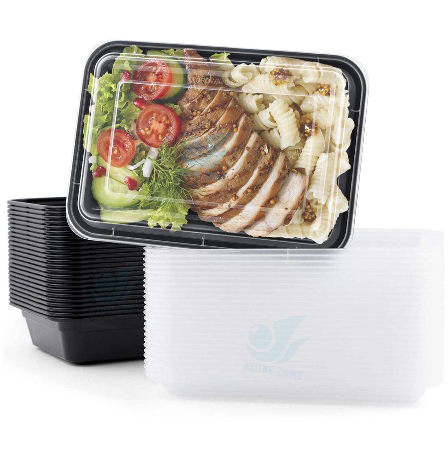 , 28 oz, 25-Pack Rectangular Meal Prep Food Container with Lid - One ...