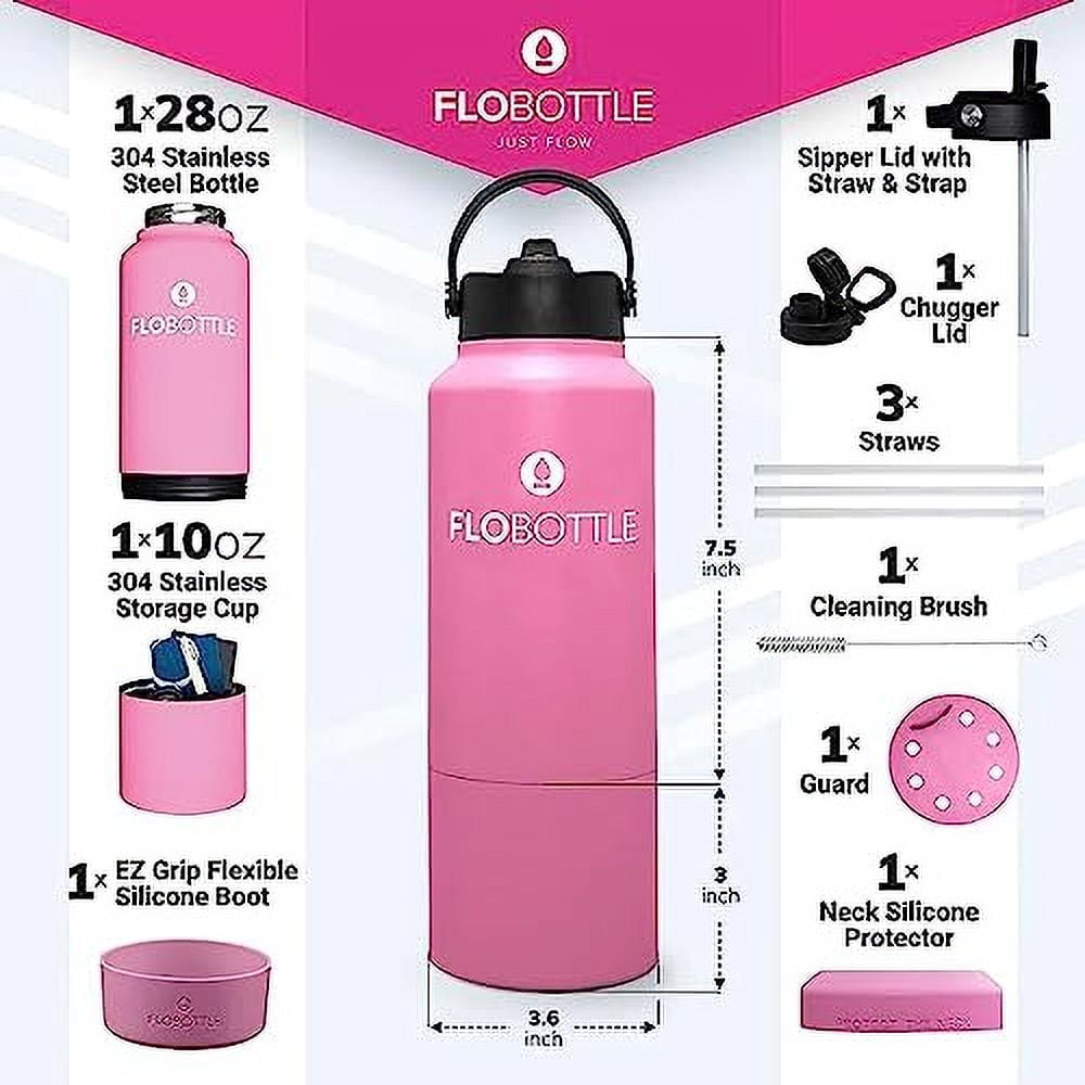 28 oz Water Bottle With Storage Bundle Pack | Chugger With Articulating ...