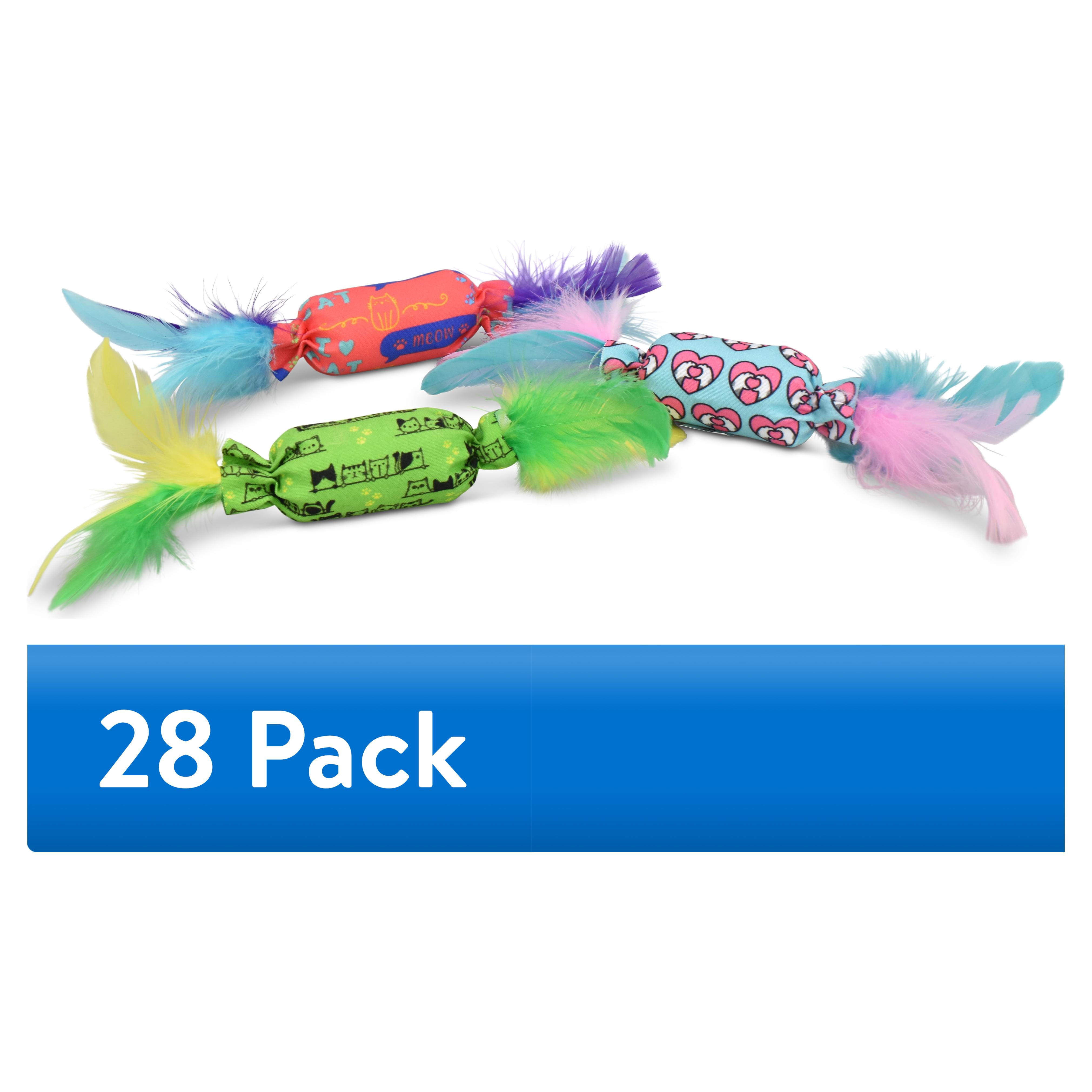(28 pack) Vibrant Life Catnip Candy Cat Toy with Feathers and Bell ...